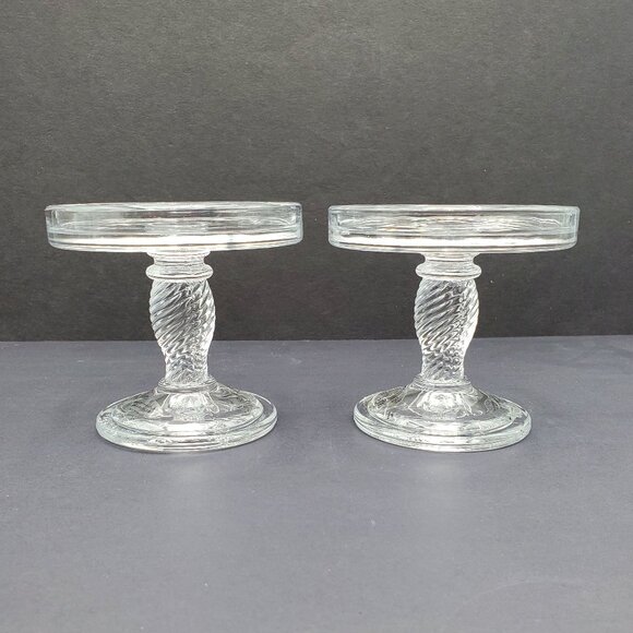 Longaberger | Accents | Longaberger Glass Pedestal Candle Holders Clear ...